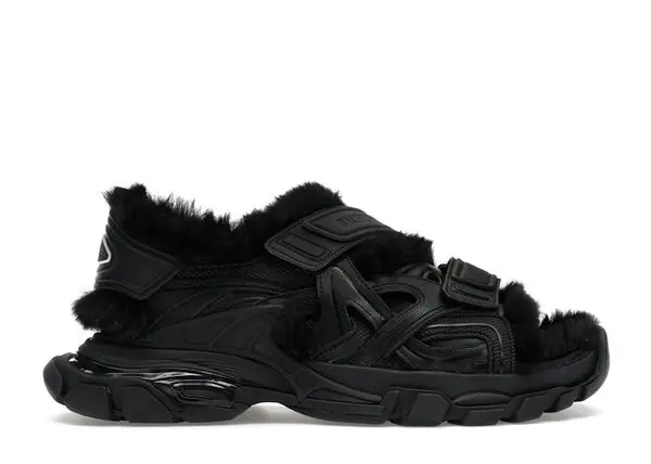 Balenciaga Track Sandal Fake Fur - Black