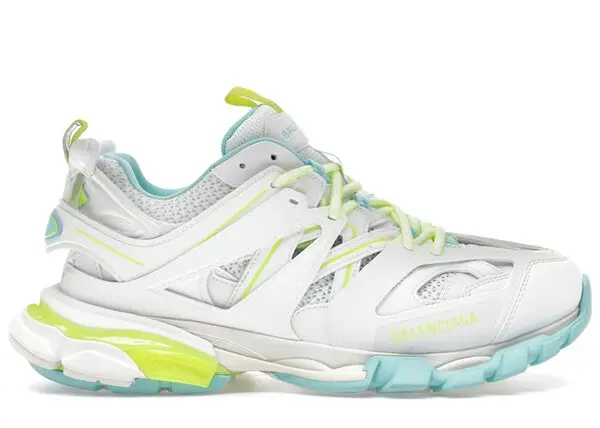 Balenciaga Track Neon Sneakers - White/yellow/blue