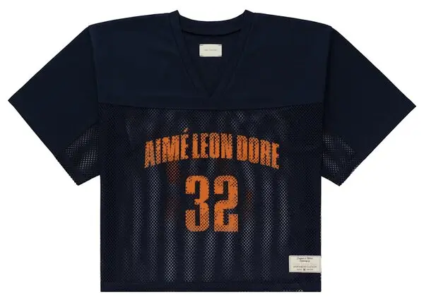 Aimé Leon Dore Cropped Practice Jersey - Navy Blue/yellow