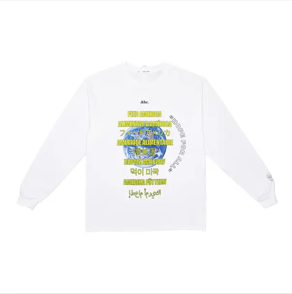 ADVISORY BOARD CRYSTALS X J Balvin Feeding America World Long Sleeve T-shirt - White