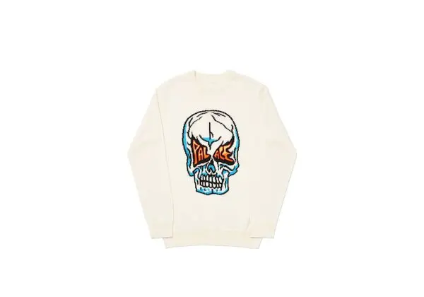 PALACE Skull Knit - White