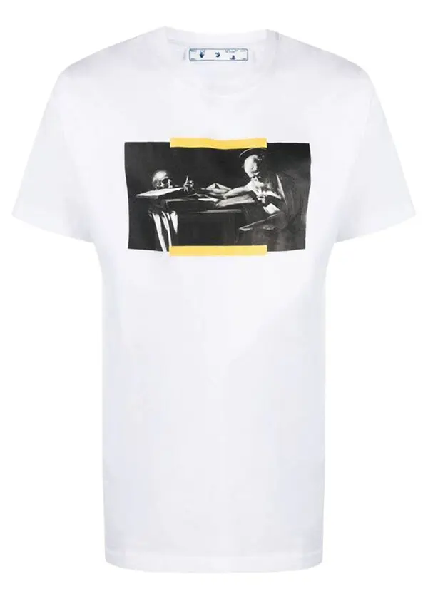 Off-White Caravaggio Saint Jerome Writing Hands Off Logo Slim Fit T-shirt