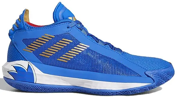 Adidas Dame 6 Sonic The Hedgehog Sneakers - Collegiate Royal/gold Metallic/scarelet Red