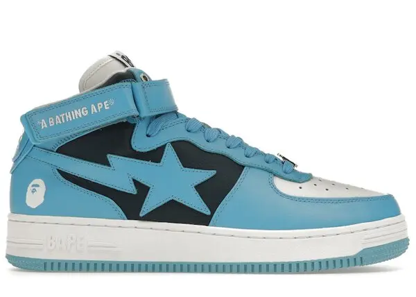 BAPE A Bathing Ape Sta Mid Sneakers - Sax/blue/white