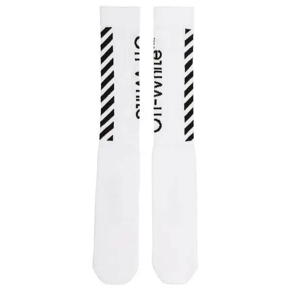 Off-White Diag Logo Intarsia Socks - White/black