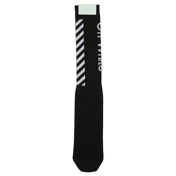 Off-White Diag Logo Intarsia Stretch Socks - Black/white