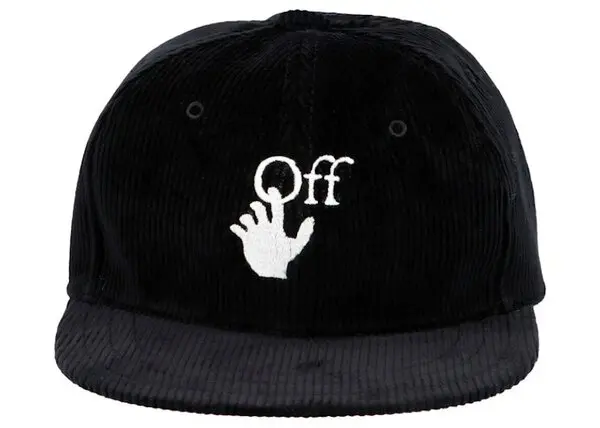 Off-White Corduroy Cap - Black