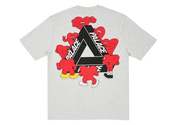 PALACE Trihearts T-shirt - Grey Marl