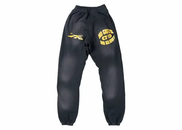 HELLSTAR No Guts No Glory Closed Elastic Bottom Sweatpants - Midnight Dye Black