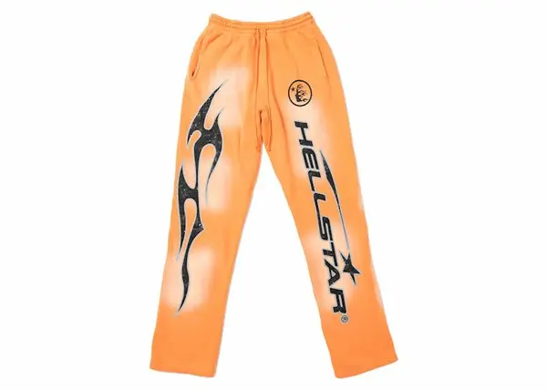 HELLSTAR Fire Orange Flare Bottom Sweatpants - Orange Dye