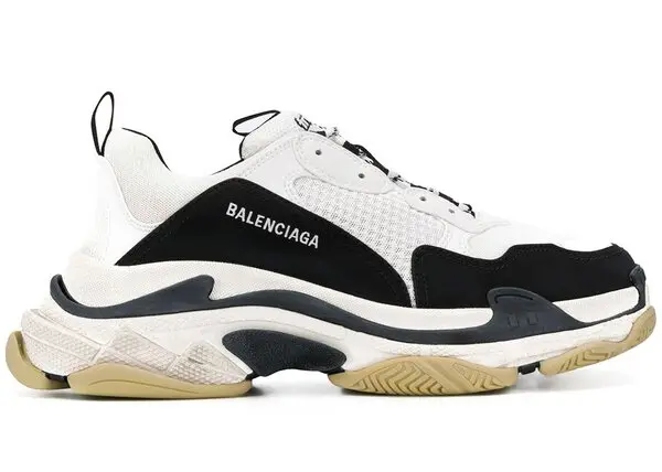 スニーカー BALENCIAGA TRIPLE S TRAINERS BLACK WHITE Balenciaga Triple S Sneakers - Black/White | Editorialist