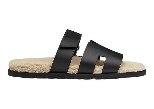 Hermès Chypre Sandal - Black/beige