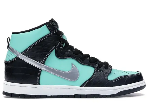 Nike Dunk High Diamond Supply Co - Aqua/chrome/black