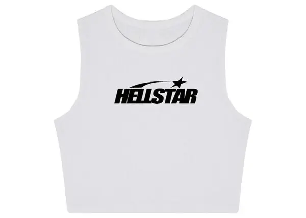 HELLSTAR Ribbed Cotton Tank Top - White
