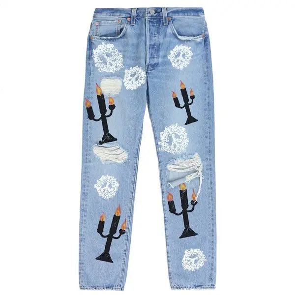 DENIM TEARS X Virgil Abloh Printed Jeans - Blue