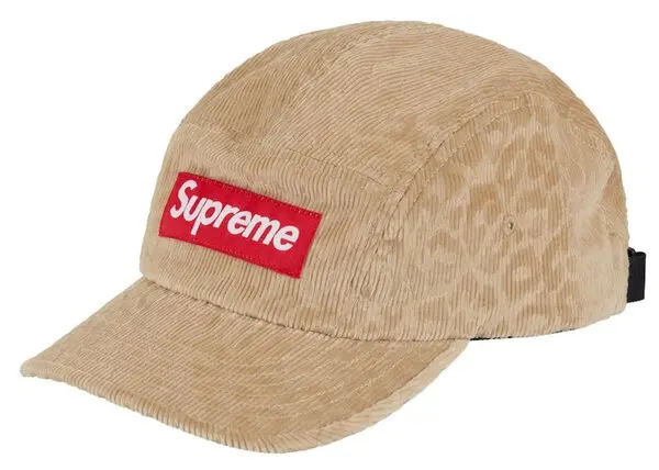 Supreme Leopard Corduroy Camp Cap - Beige