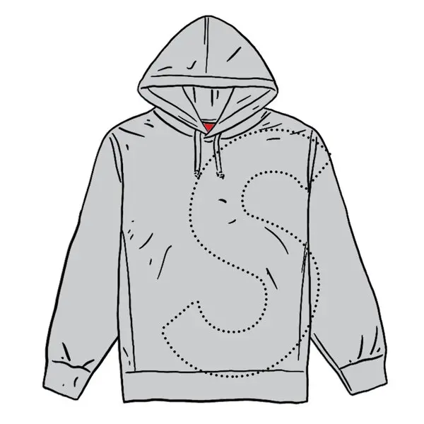 Supreme Laser Cut Logo Hooded Sweatshirt - Heather Grey