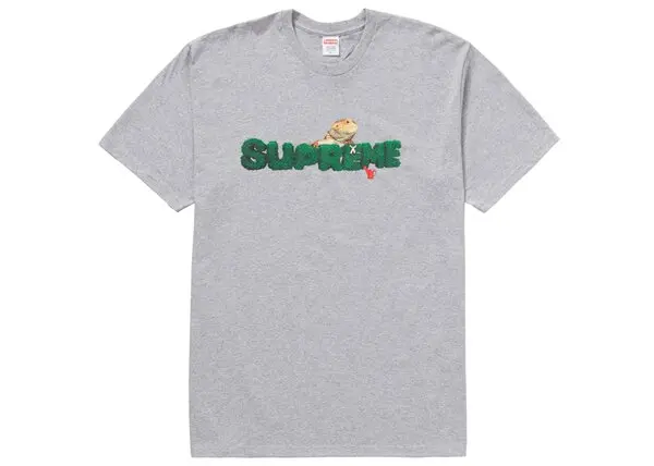Supreme Lizard Tee Shirt - Heather Grey