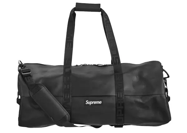 Supreme Leather Duffle Bag - Black