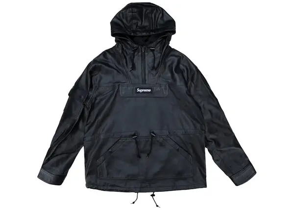 Supreme Leather Anorak - Black