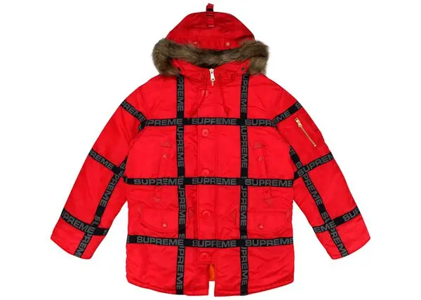 Supreme Logo Tape N3b Parka - Red