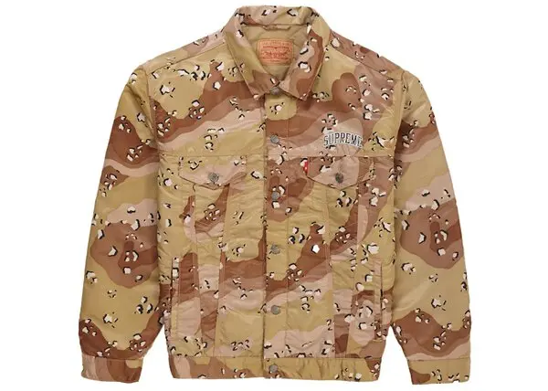 Supreme Levi's Nylon Trucker Jacket - Chocolate Chip Camo