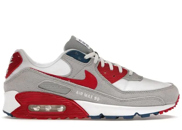 Nike Max 90 Athletic Club Sneakers - White/grey/red