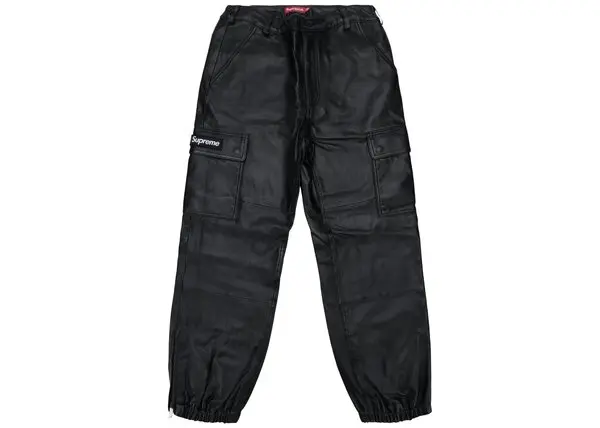 Supreme Leather Cargo Pants - Black