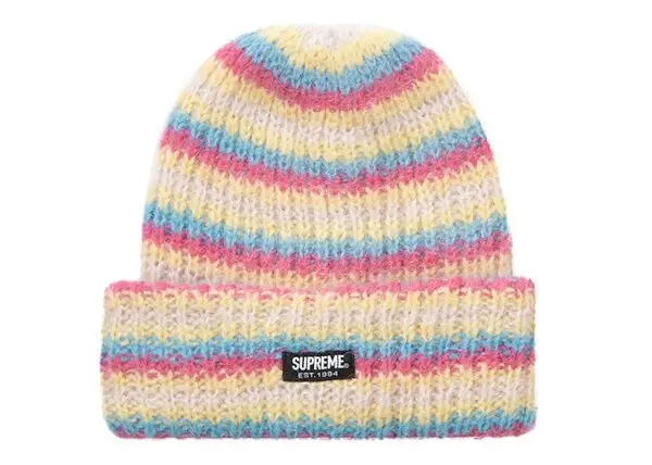 Supreme Loose Stripe Beanie - White