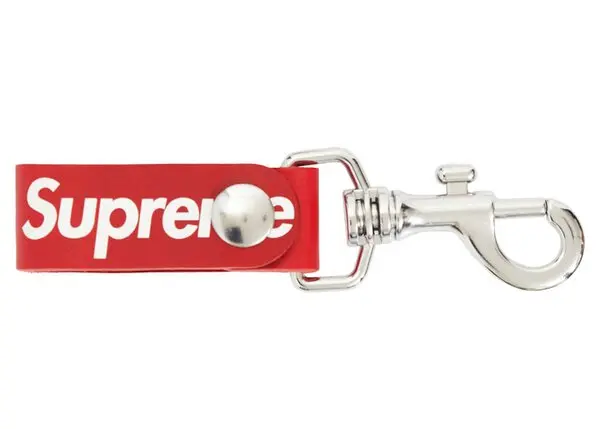 Supreme Leather Key Loop - Red
