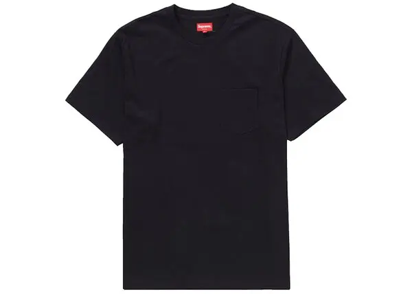 Supreme Laser Cut Logo Pocket Tee Shirt - Black