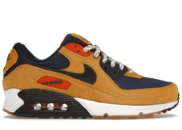 Nike Air Max 90 Sneakers - Bucktan/campfire Orange/team Navy Blue
