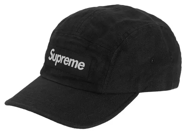 Supreme Linen Camp Cap - Black