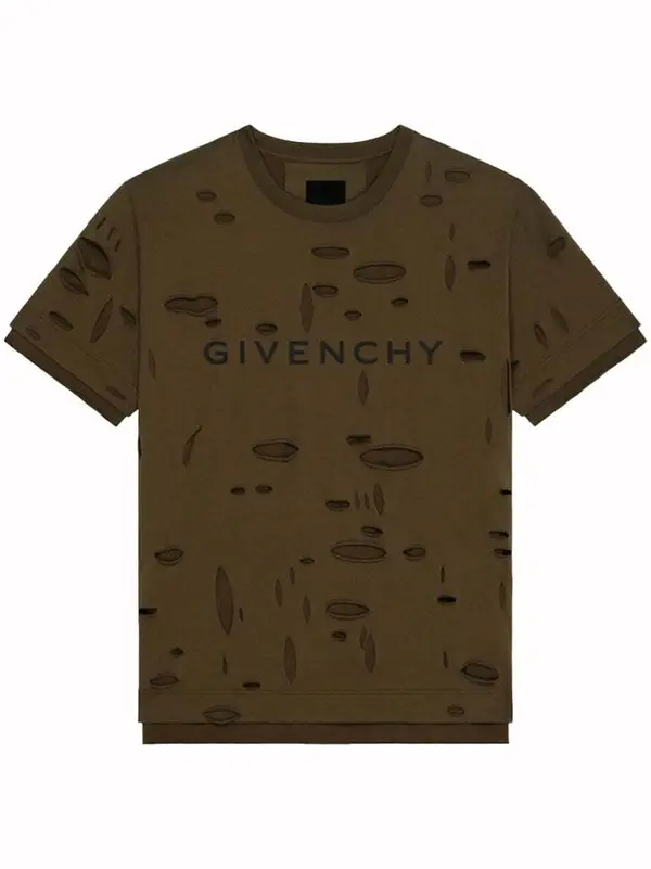 Givenchy 2 Layers Classic Fit Hole T-shirt