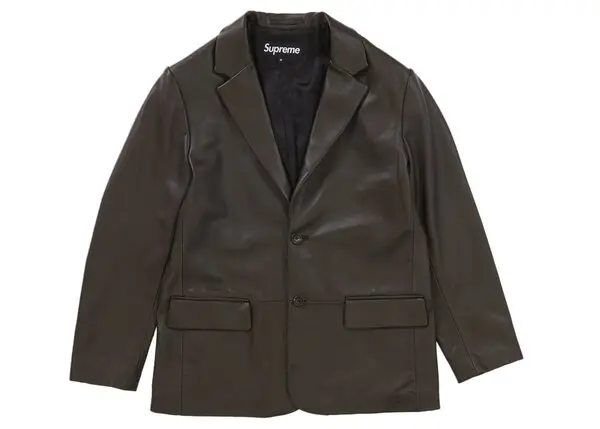 Supreme Leather Blazer - Brown