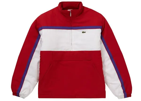 Supreme Lacoste Puffy Half Zip Pullover - Red