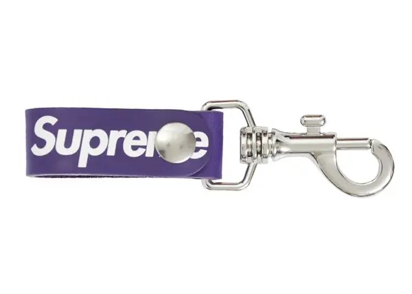 Supreme Leather Key Loop - Purple
