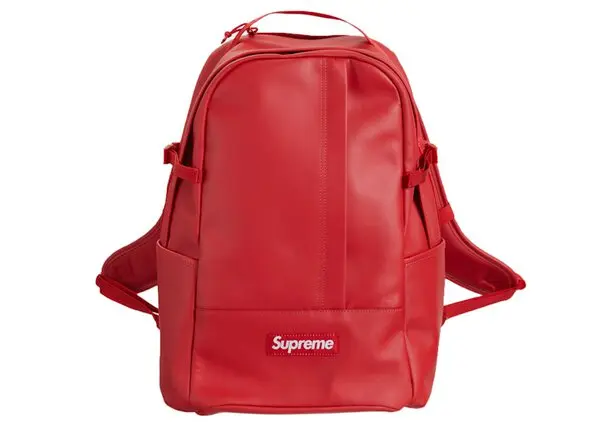 Supreme Leather Backpack - Red