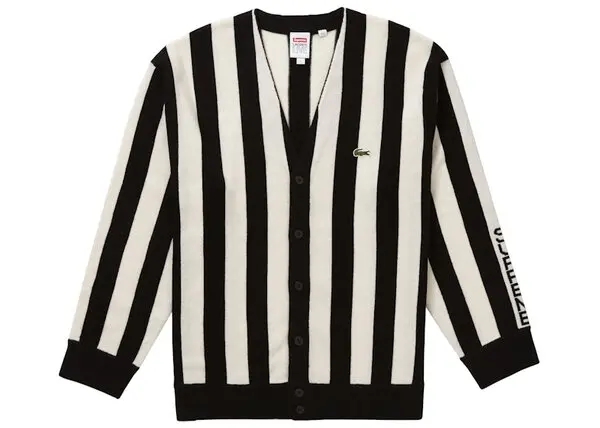Supreme Lacoste Stripe Cardigan - Black