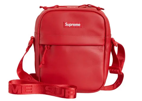 Supreme Leather Shoulder Bag - Red