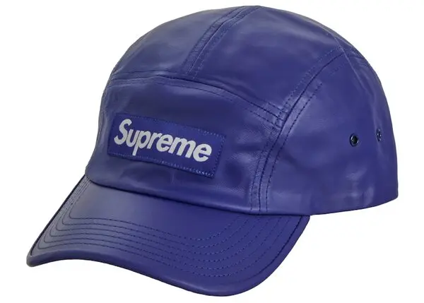 Supreme Leather Camp Cap - Royal