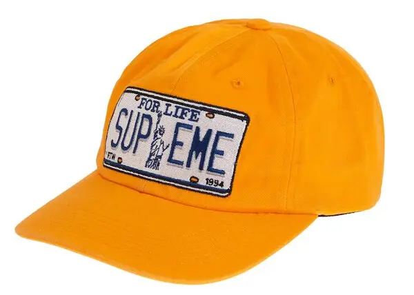 Supreme License Plate 6-panel Cap - Orange