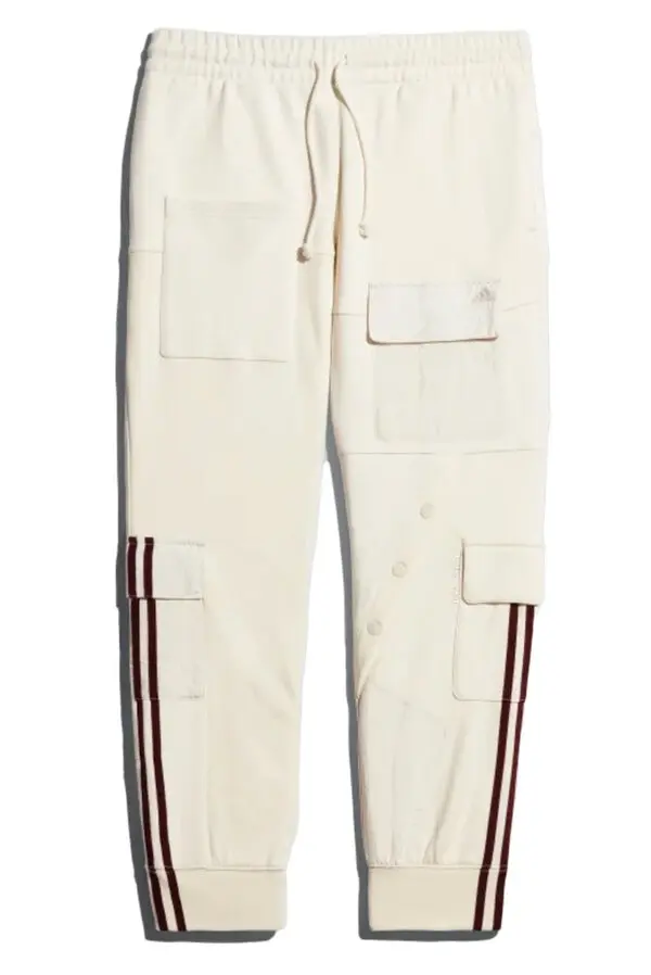 Adidas Ivy Park Relaxed Fit Cargo Sweatpants - Ecru Tint/maroon