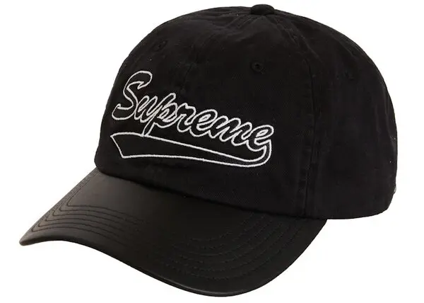 Supreme Leather Visor Baseball Cap - Black