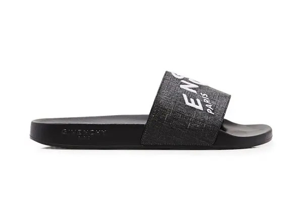 Givenchy Embroidered Flat Sandals - Black/white
