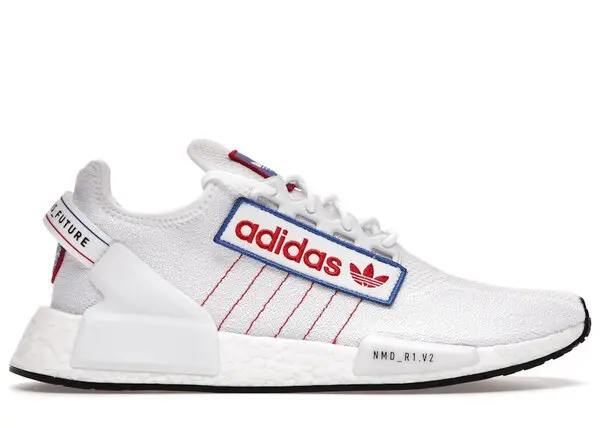 Adidas Nmd_r1.v2 Sneakers With Logo Patch - Cloud White/scarelet Red/blue