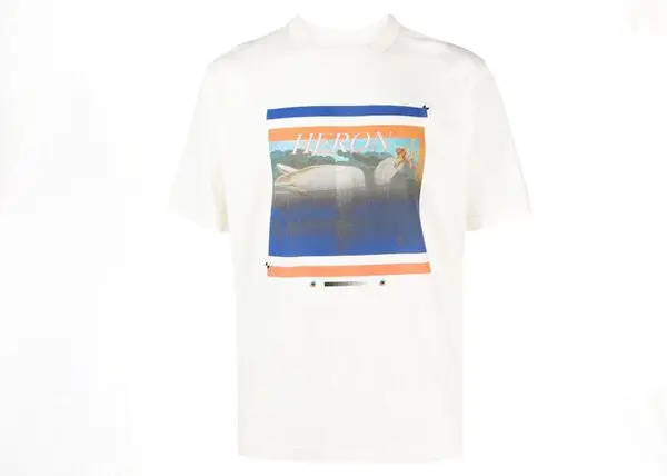 Heron Preston Misprinted Heron T-shirt - White/navy Blue