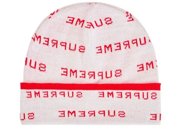 Supreme Logo Beanie - White