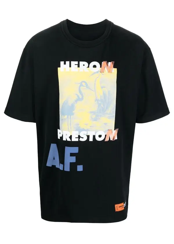Heron Preston A.f. Authorised Oversized T-shirt - Black/lemon Yellow