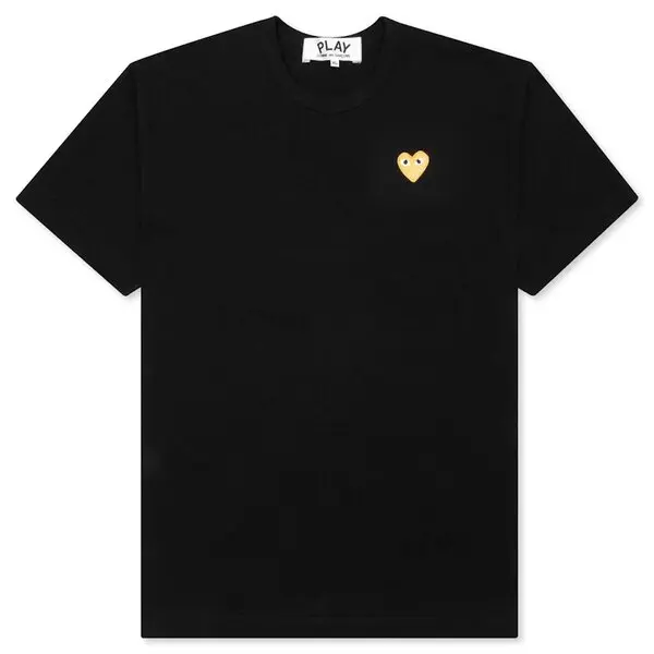 Play Comme Des Garcon Gold Heart T-shirt - Black